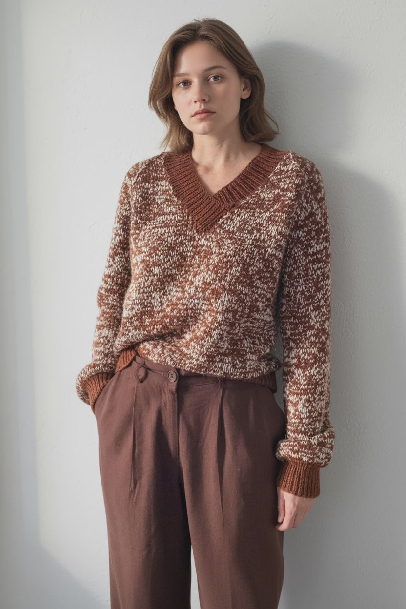 Chloe Jersey Raglan Crossover V-Neck Sweater Knitting Pattern | Touch ...